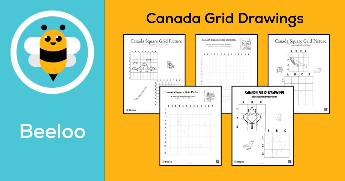 Canada-themed Grid Drawings • Beeloo Printable Crafts and Activities ...