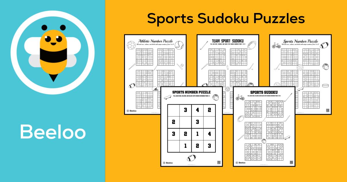 Sports-themed Sudoku Puzzles • Beeloo Printable Crafts and Activities ...