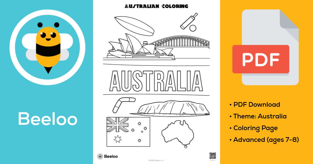 Australian Coloring • Beeloo Printable Crafts and Activities for Kids